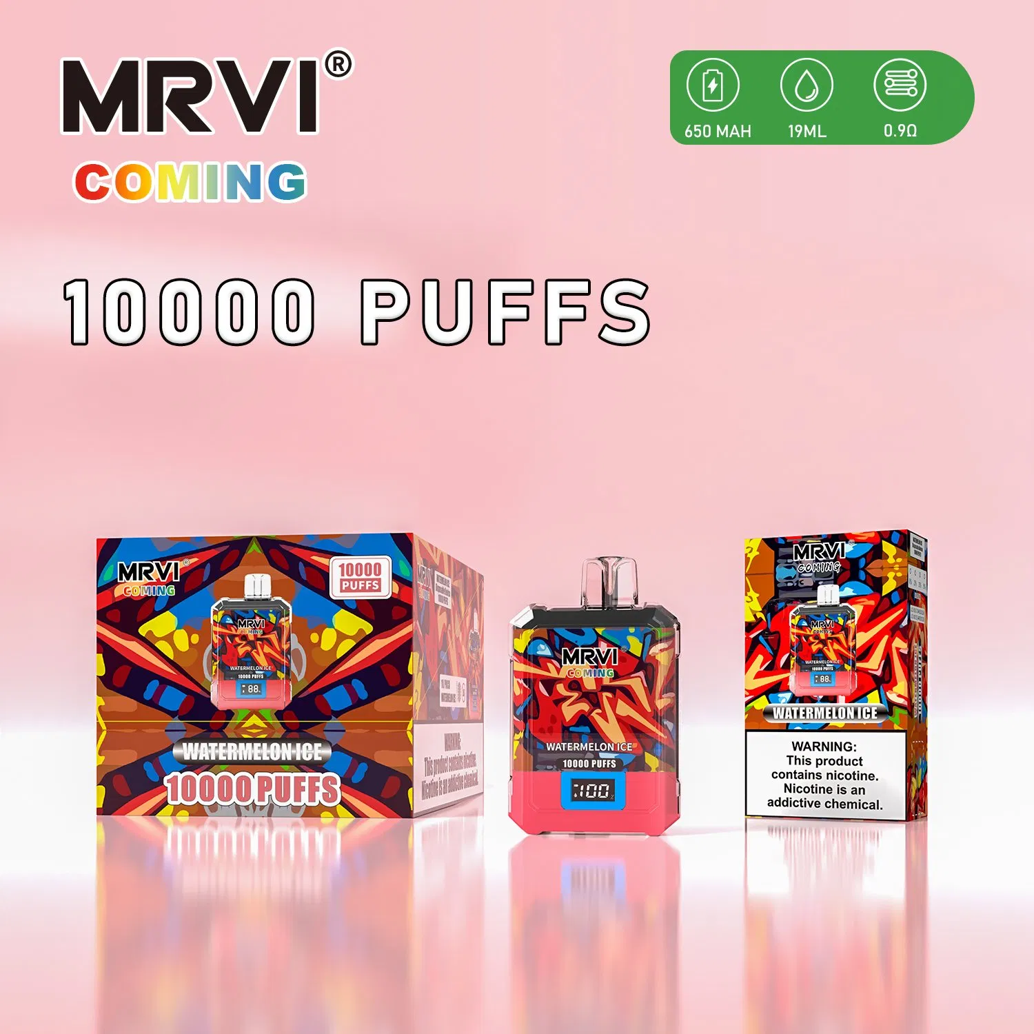 MRVI Coming 10000 Puffs Digital Screen 10k 2% 3% 5% Low Nicotine Bulk ...