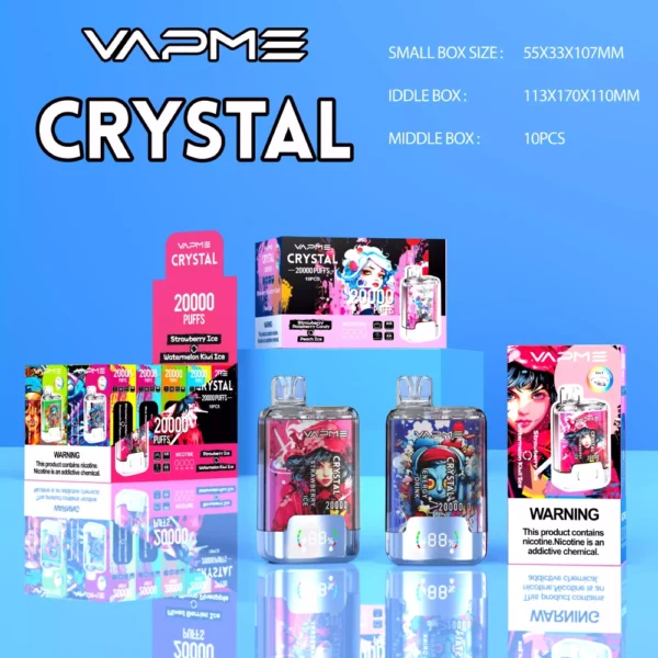 VAPME Crystal 20000 Puffs Double Flavour Digital Screen 20k 2% Low ...