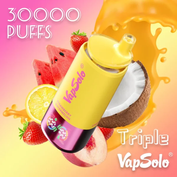VapSolo Triple 30000 Puffs Double Flavor LCD Screen 2% 5% Low Nicotine ...